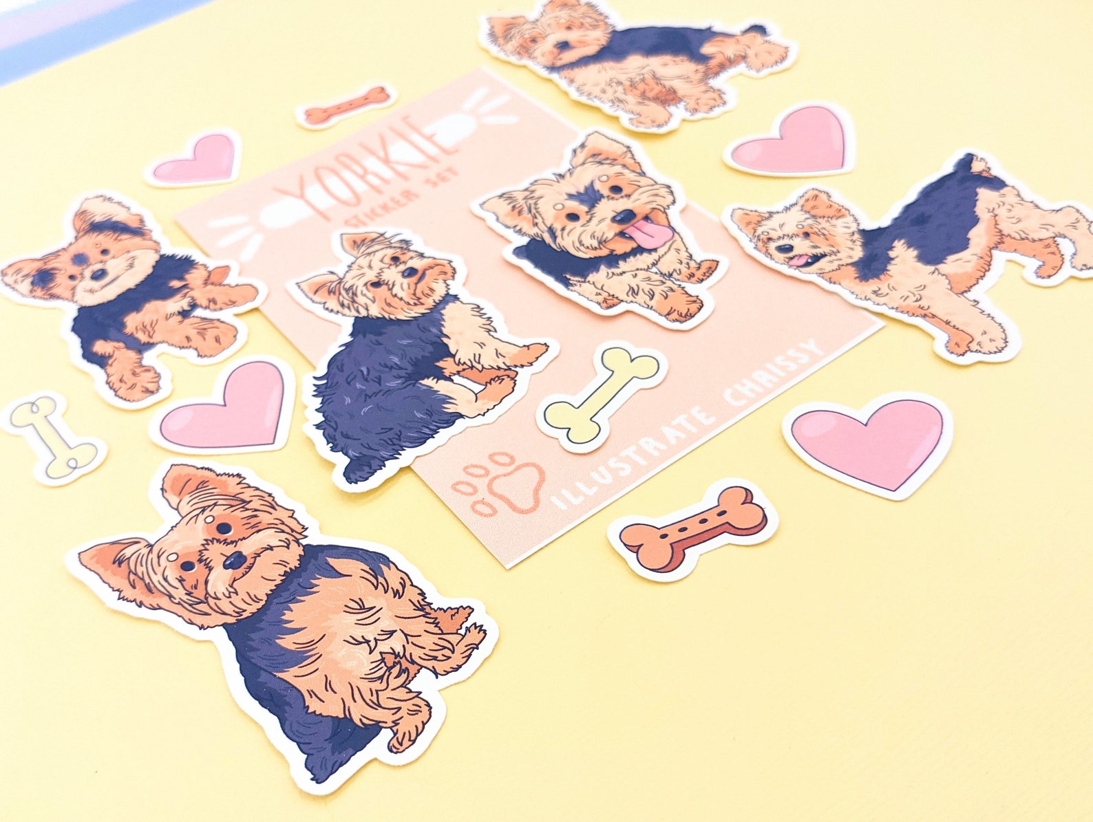 Yorkie Stickers Yorkshire Terrier Dog Breed Sticker Set - Etsy