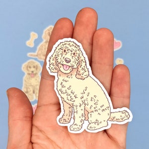 Cream Cockapoo Stickers - Cute Dog Stickers - Cocker Spaniel - Poodle ...