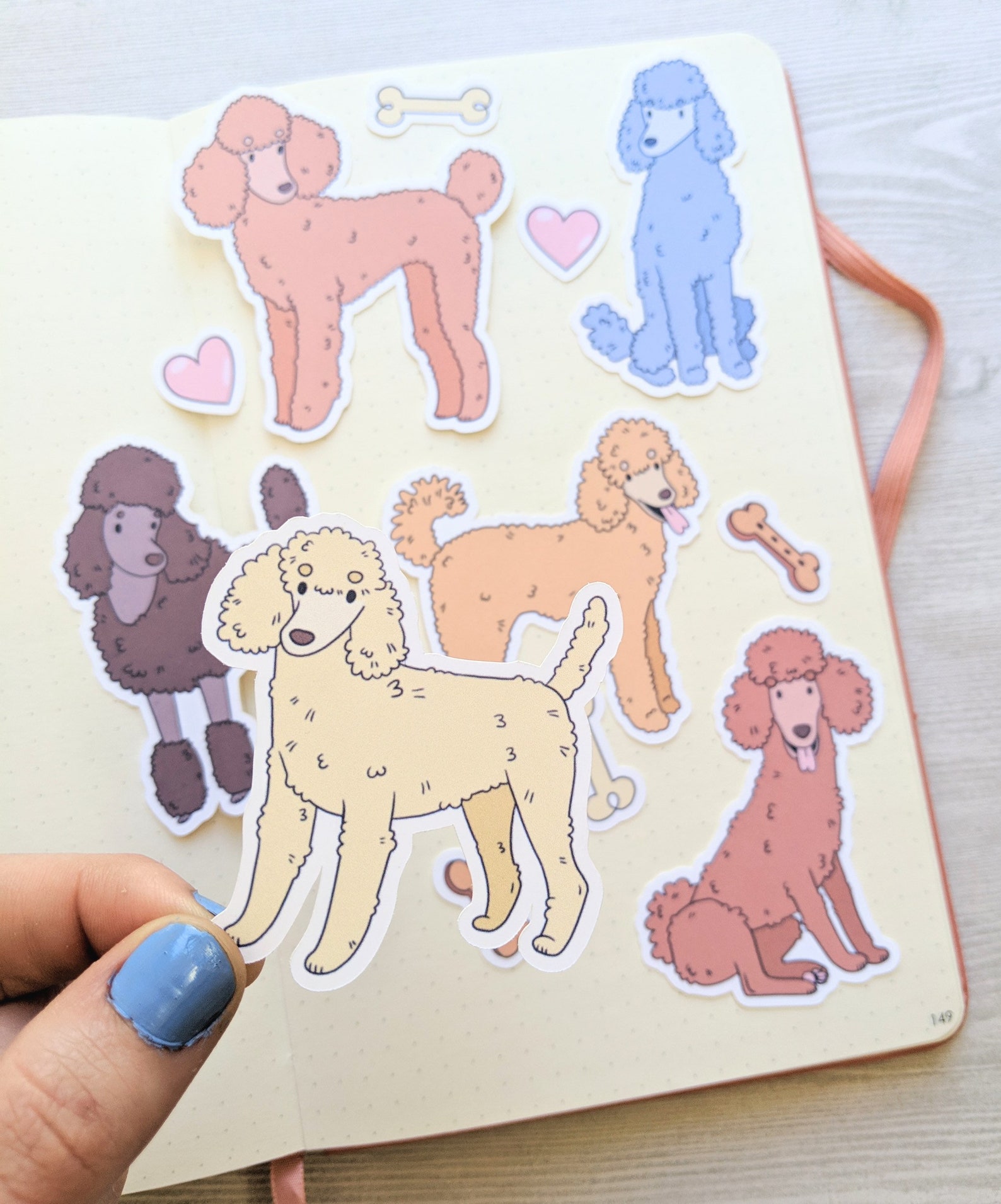 Poodle Stickers Standard Poodle Sticker Set Dog Stickers | Etsy