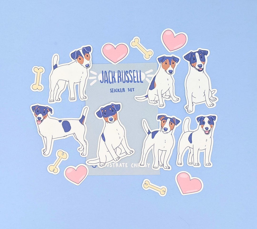 Tricolor Smooth Jack Russell Terrier Stickers - Cute Dog Stickers ...