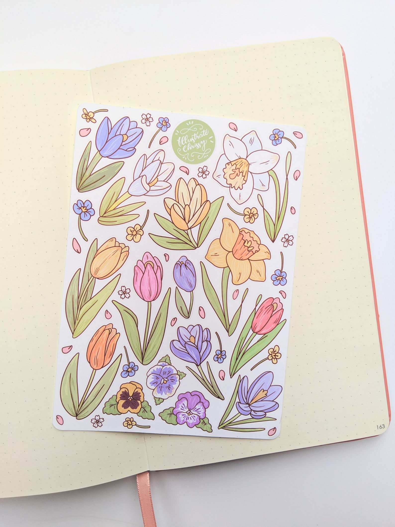 Spring Flower Sticker Sheet Cute Sticker Sheet Pretty | Etsy