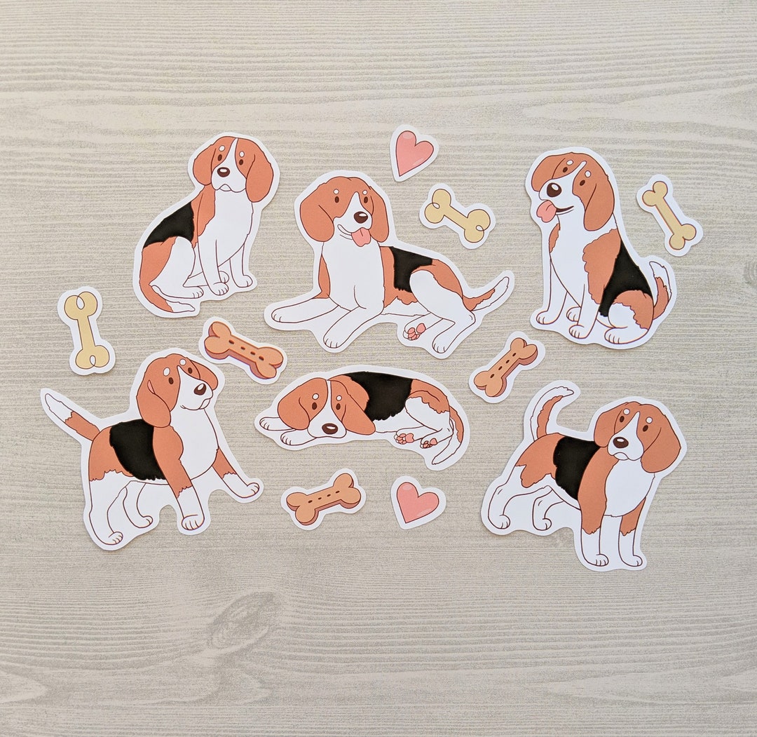Cartoon Beagle Stickers - Waterproof - Etsy