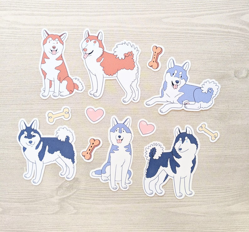 Husky Stickers Dog Sticker Set - Etsy
