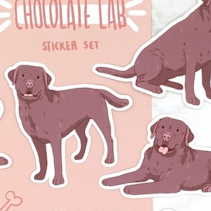 Chocolate Lab Stickers - Waterproof Sticker Set - Etsy