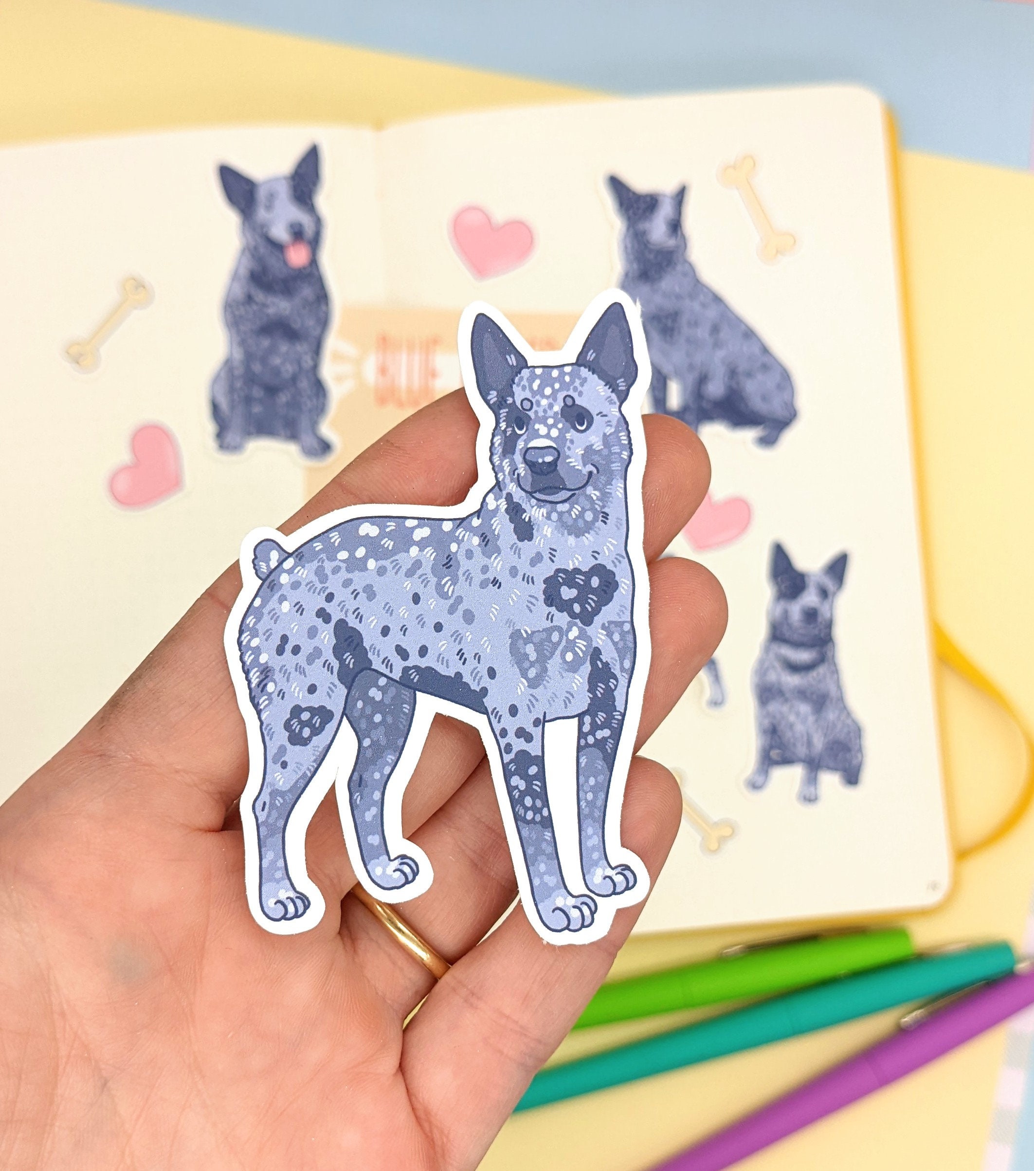 Dark Blue Heeler Stickers Docked Tail Australian Cattle - Etsy