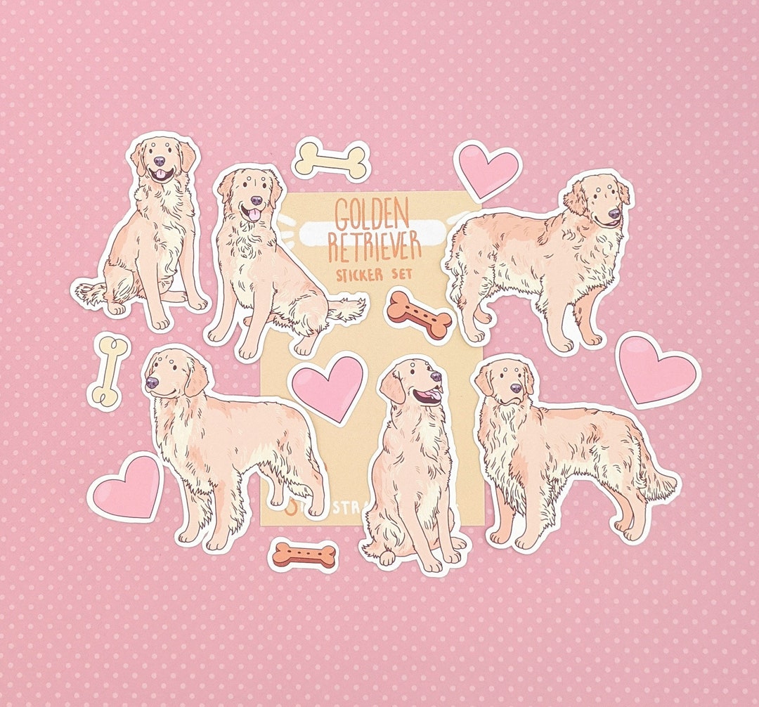 Light Golden Retriever Stickers - Waterproof Sticker Pack - Etsy