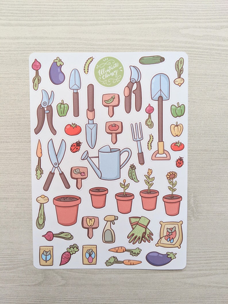 Gardening Sticker Sheet Cute Stickers Plant Stickers - Etsy