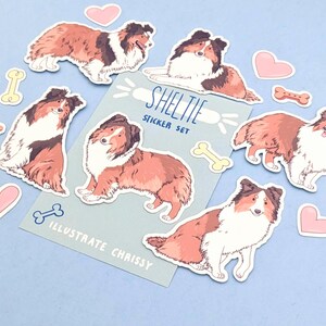 Sable and White Shetland Sheepdog Stickers - Sheltie Sticker Set - Etsy