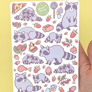 Raccoon Sticker Sheet - Cute Animal Stickers - Planner Journal Stickers ...