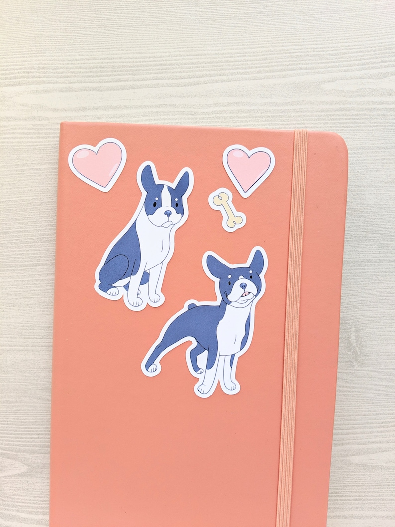 Cute Dog Stickers Boston Terrier Stickers Dog Sticker Set - Etsy