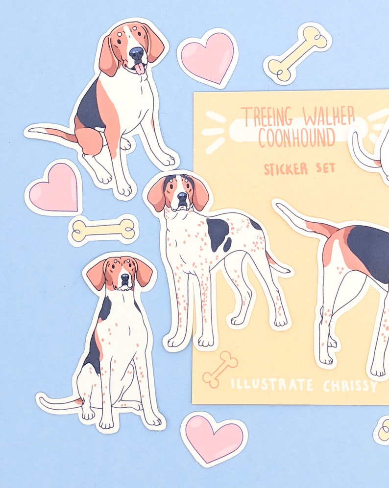 Treeing Walker Coonhound Stickers - Cute Dog Stickers - Hound Dog ...