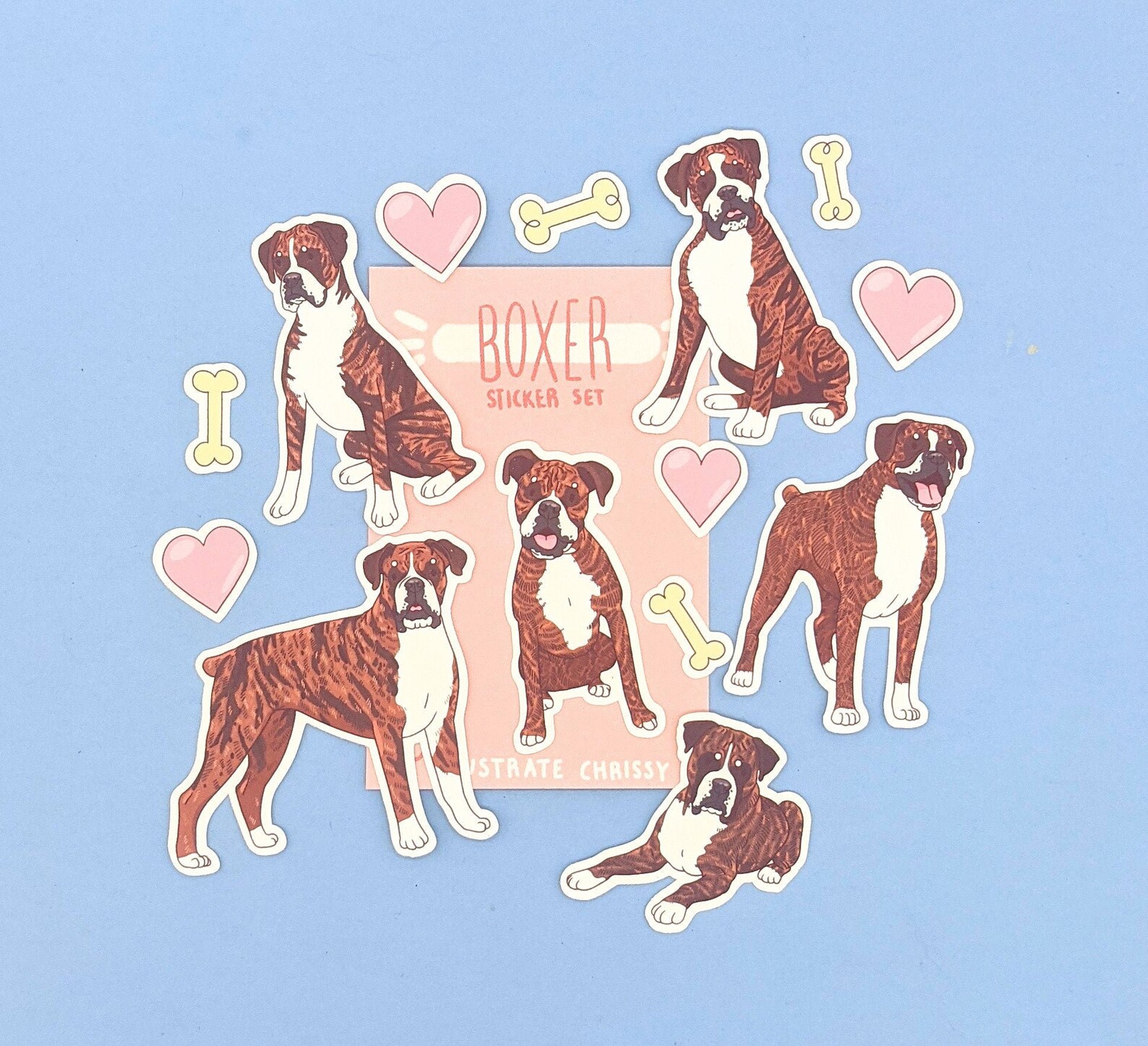 Brindle Boxer Stickers Cute Boxer Dog Gift Dog Lover Gift | Etsy