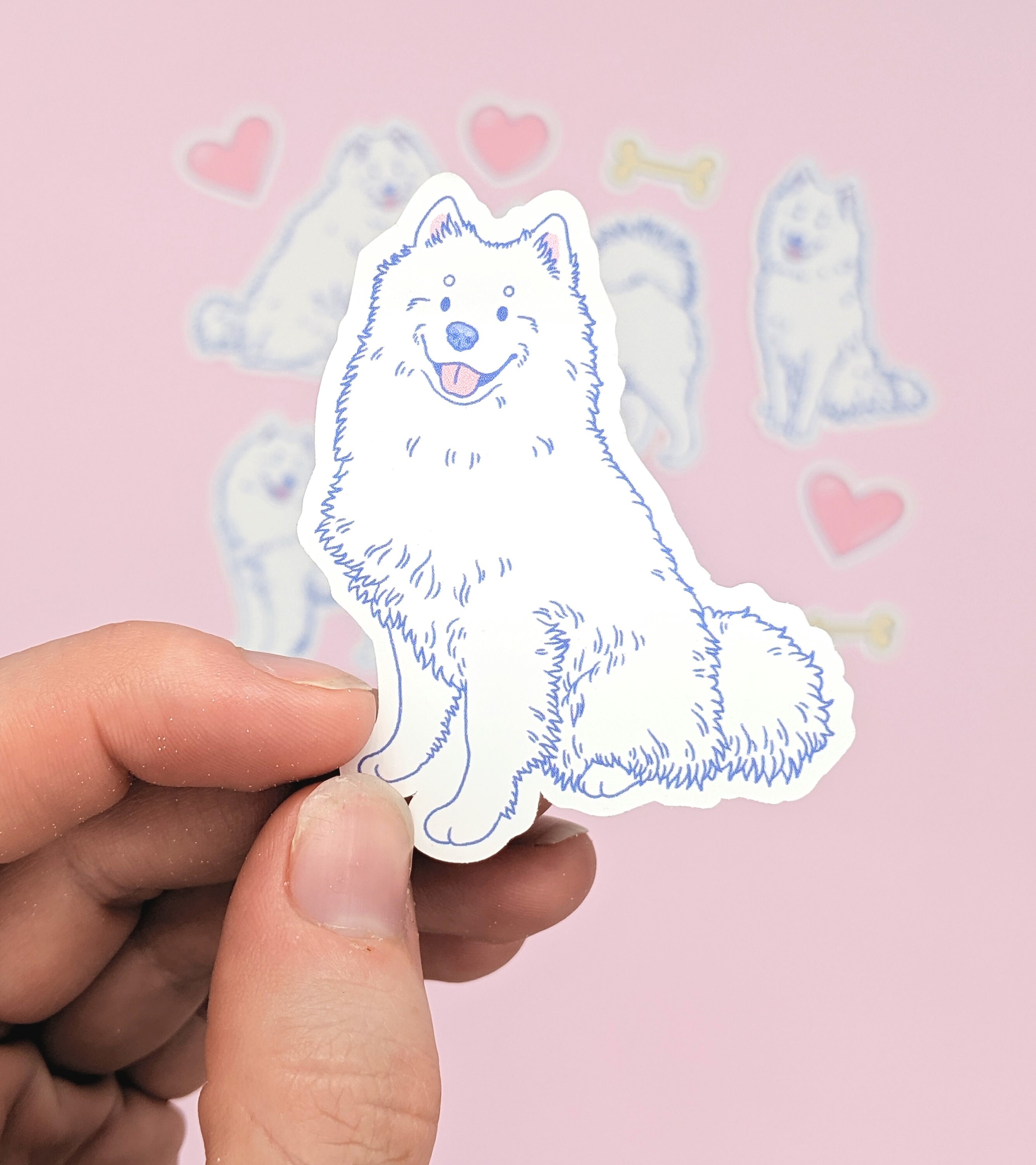 Samoyed Stickers Cute Dog Stickers Cartoon Dog Stickers | Etsy