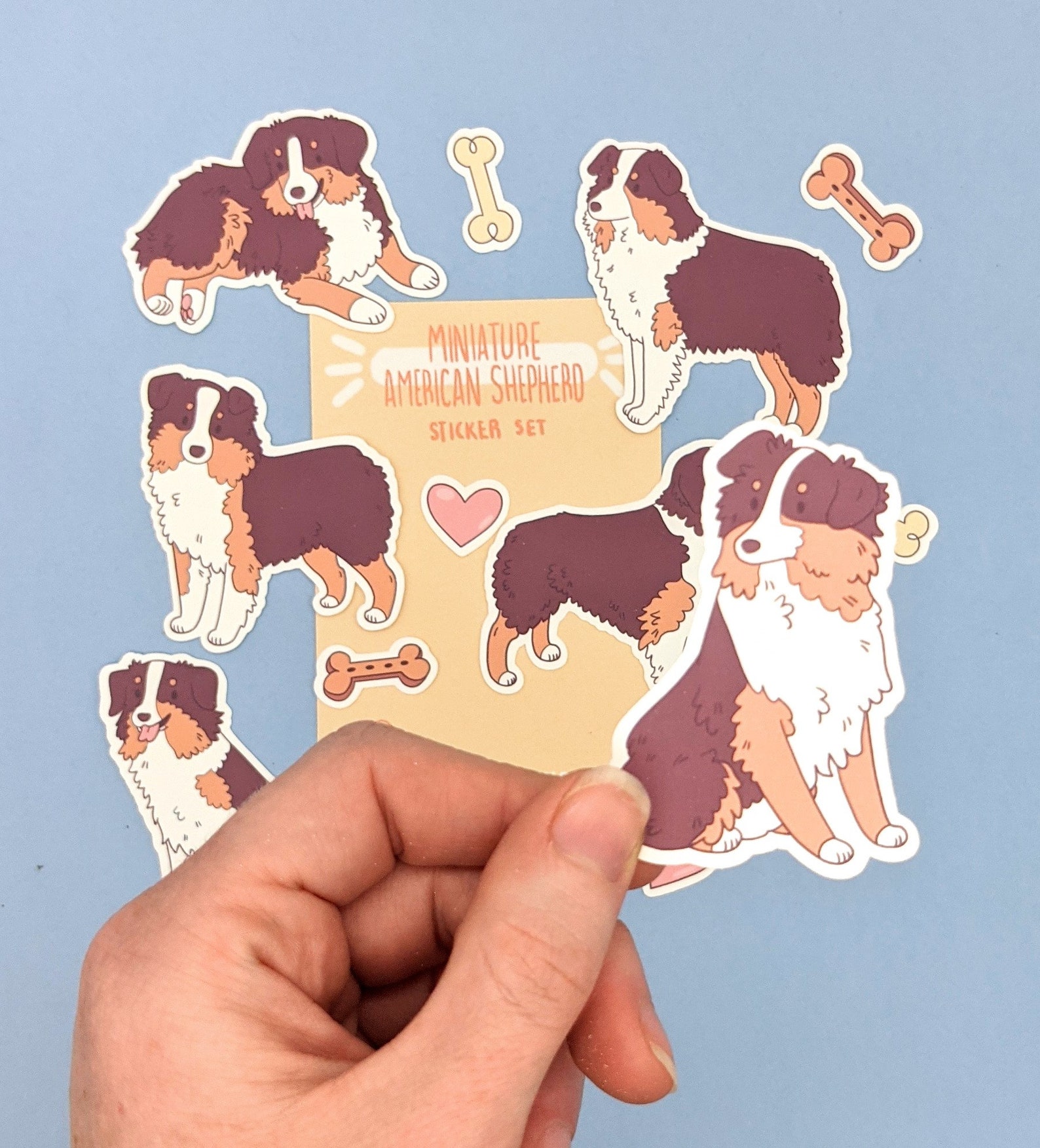 Red Tri Miniature American Shepherd Stickers Miniature Australian ...