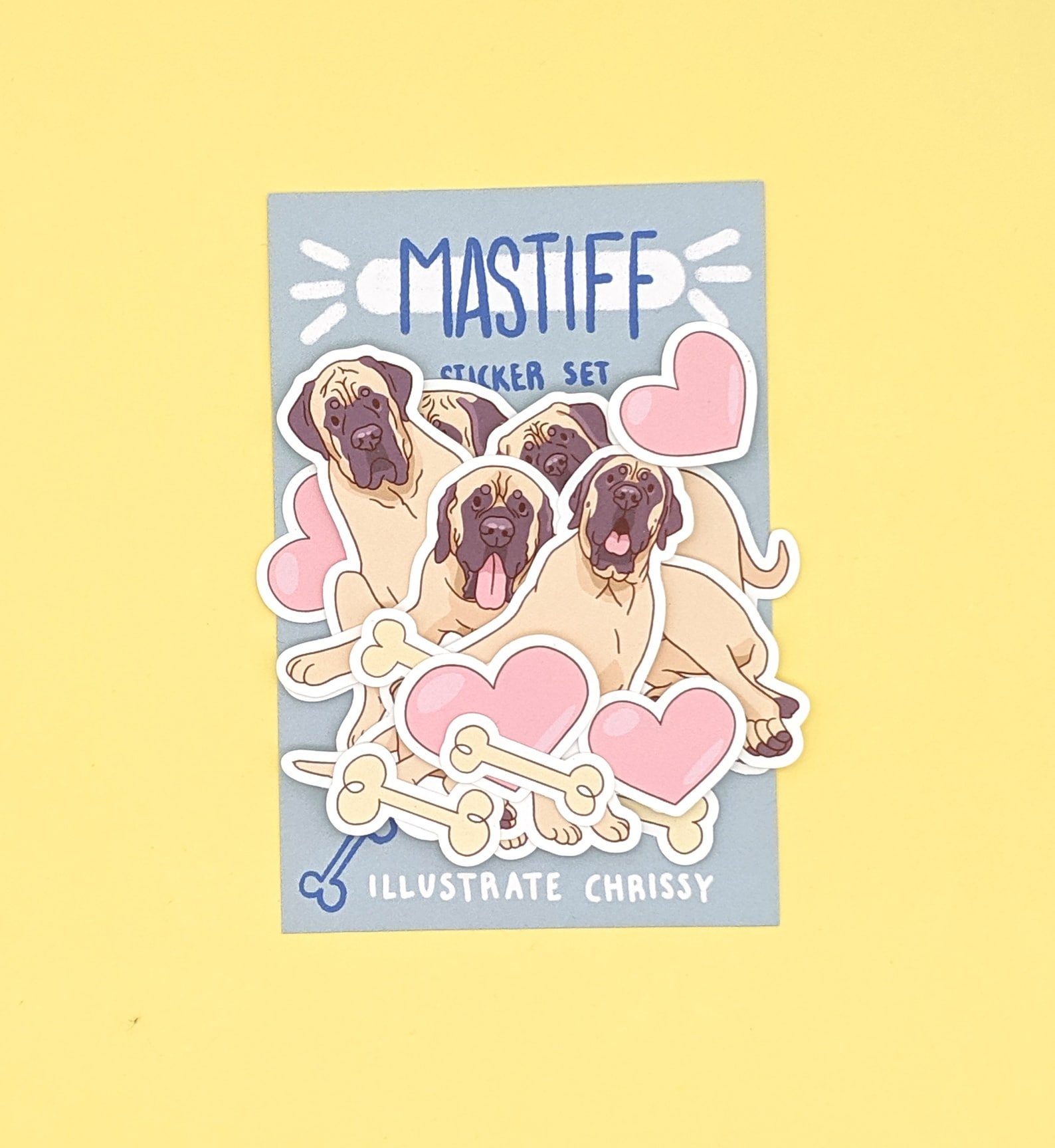 Mastiff Stickers Cute Dog Stickers | Etsy