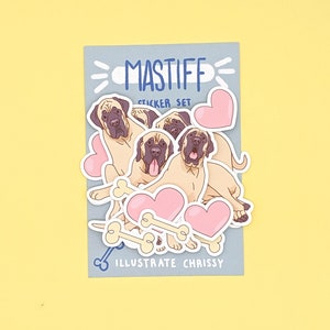Mastiff Stickers - Cute Dog Stickers - Etsy