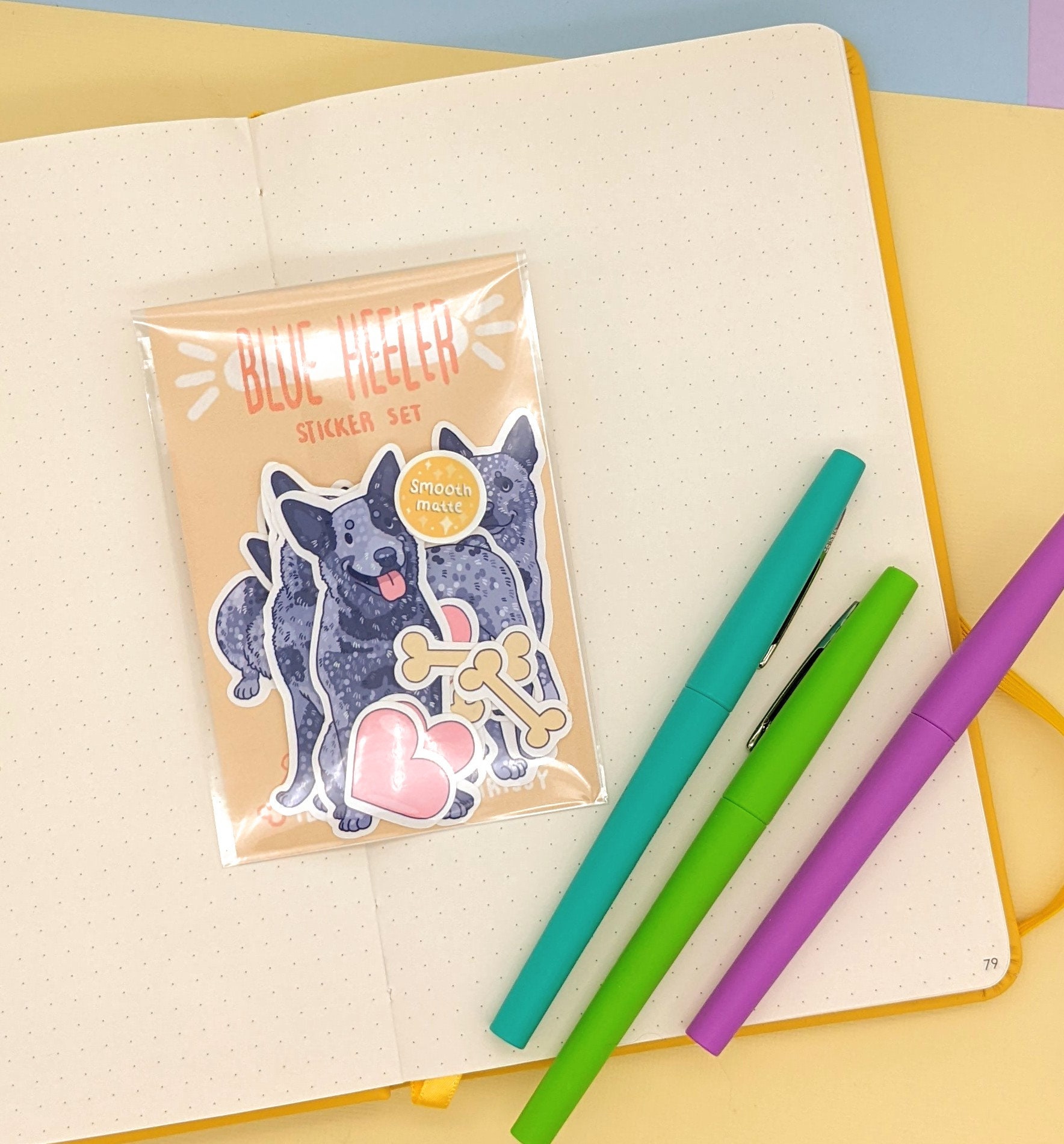 Dark Blue Heeler Stickers Docked Tail Australian Cattle - Etsy