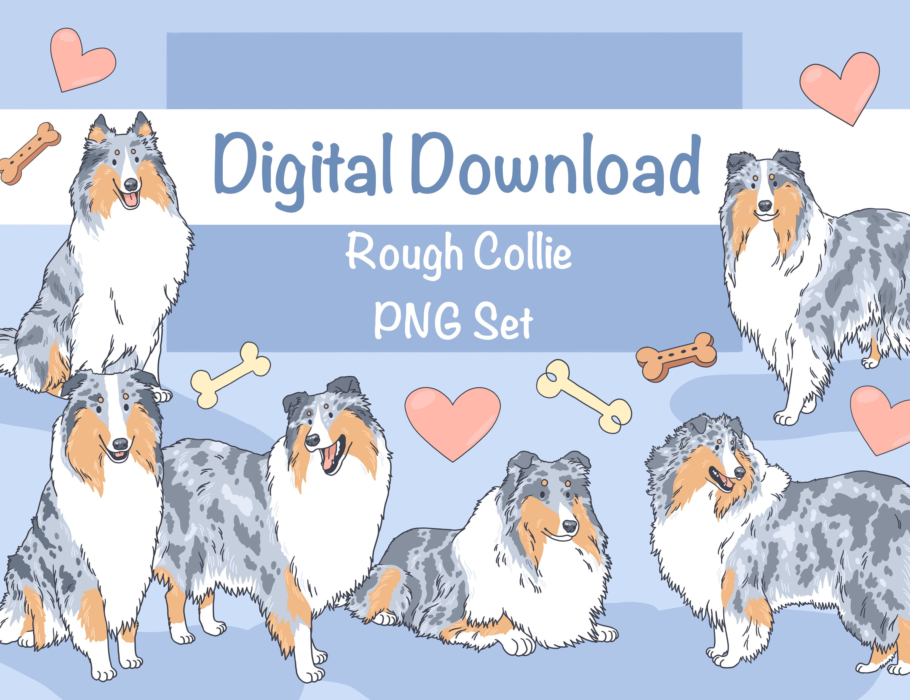 Blue Merle Border Collie Clipart