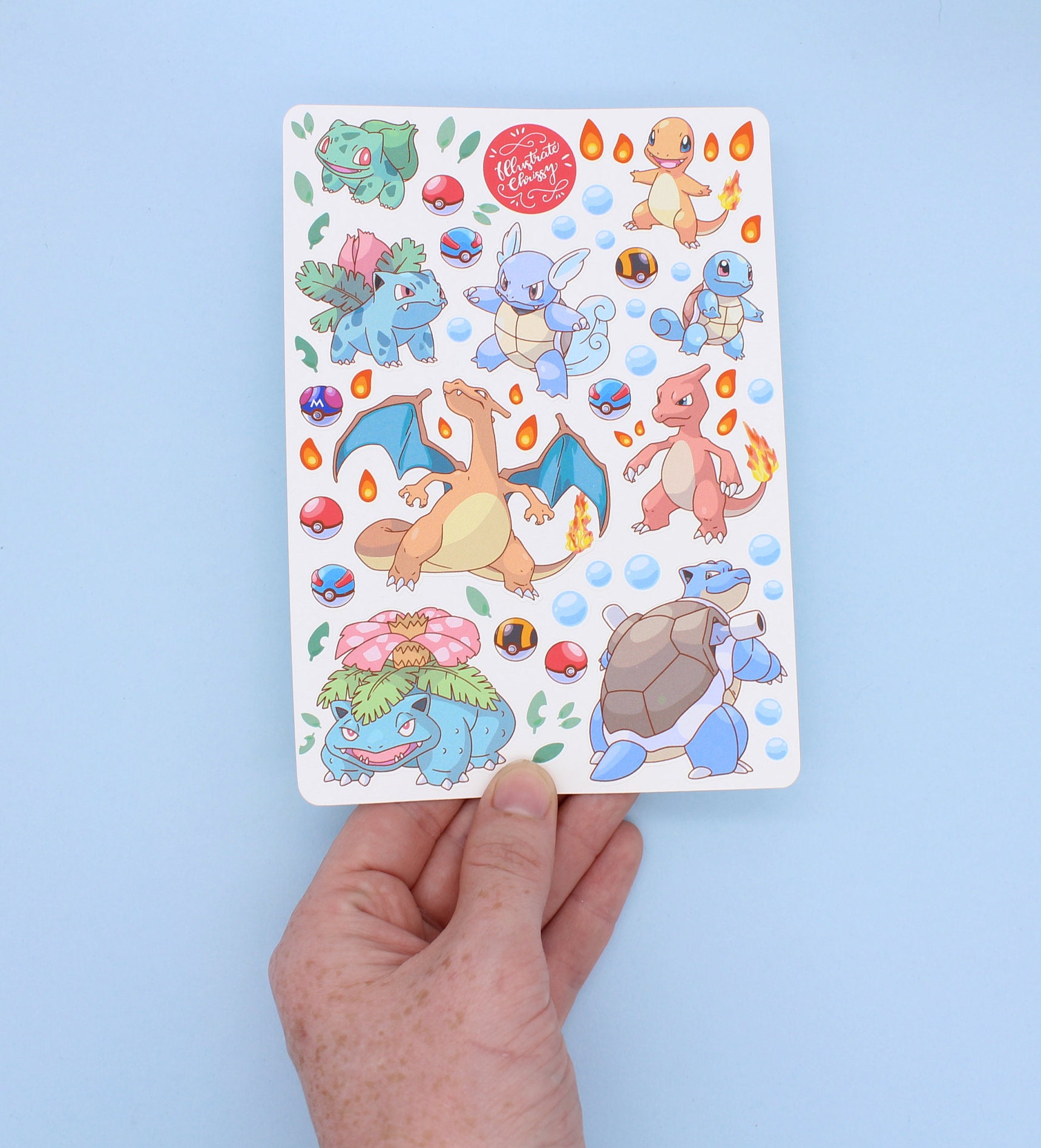 Pokemon Stickers First Gen Pokemon Nintendo Sticker Sheet | Etsy
