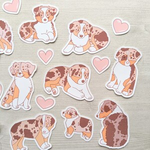 Cute Stickers - Puppy Stickers - Aussie Puppy Sticker Set - Red Merle ...