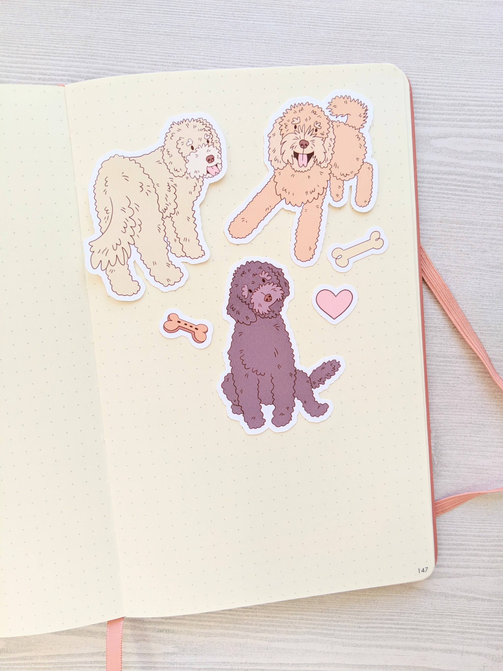 Labradoodle Stickers Dog Sticker Set Labrador X Poodle | Etsy