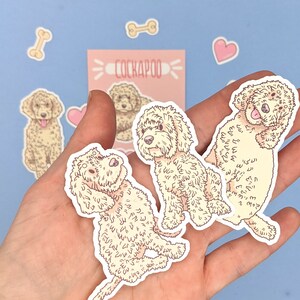 Cream Cockapoo Stickers - Cute Dog Stickers - Cocker Spaniel - Poodle ...