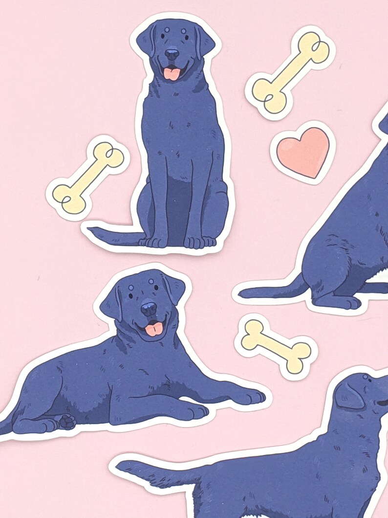 Black Lab Stickers Black Labrador Stickers Labrador - Etsy