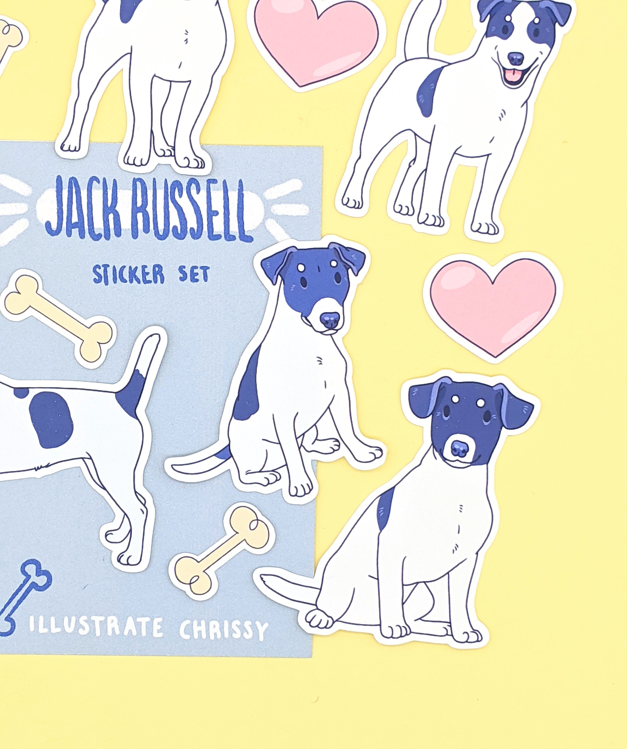 Black and White Smooth Jack Russell Terrier Stickers - Cute Dog ...