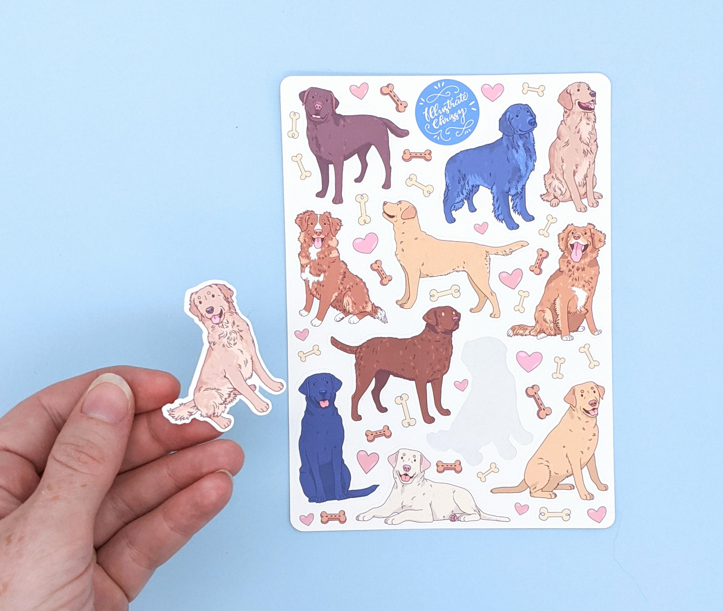 Retriever Sticker Sheet Cute Dog Stickers Dog Breed | Etsy