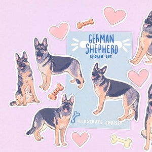 Sable German Shepherd Sticker Set - Waterproof Stickers - Etsy