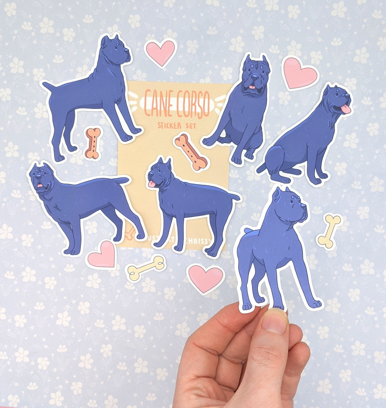 Cane Corso Stickers - Black Cane Corso Dog - Cute Dog Sticker Set - Etsy