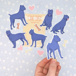 Cane Corso Stickers - Black Cane Corso Dog - Cute Dog Sticker Set - Etsy