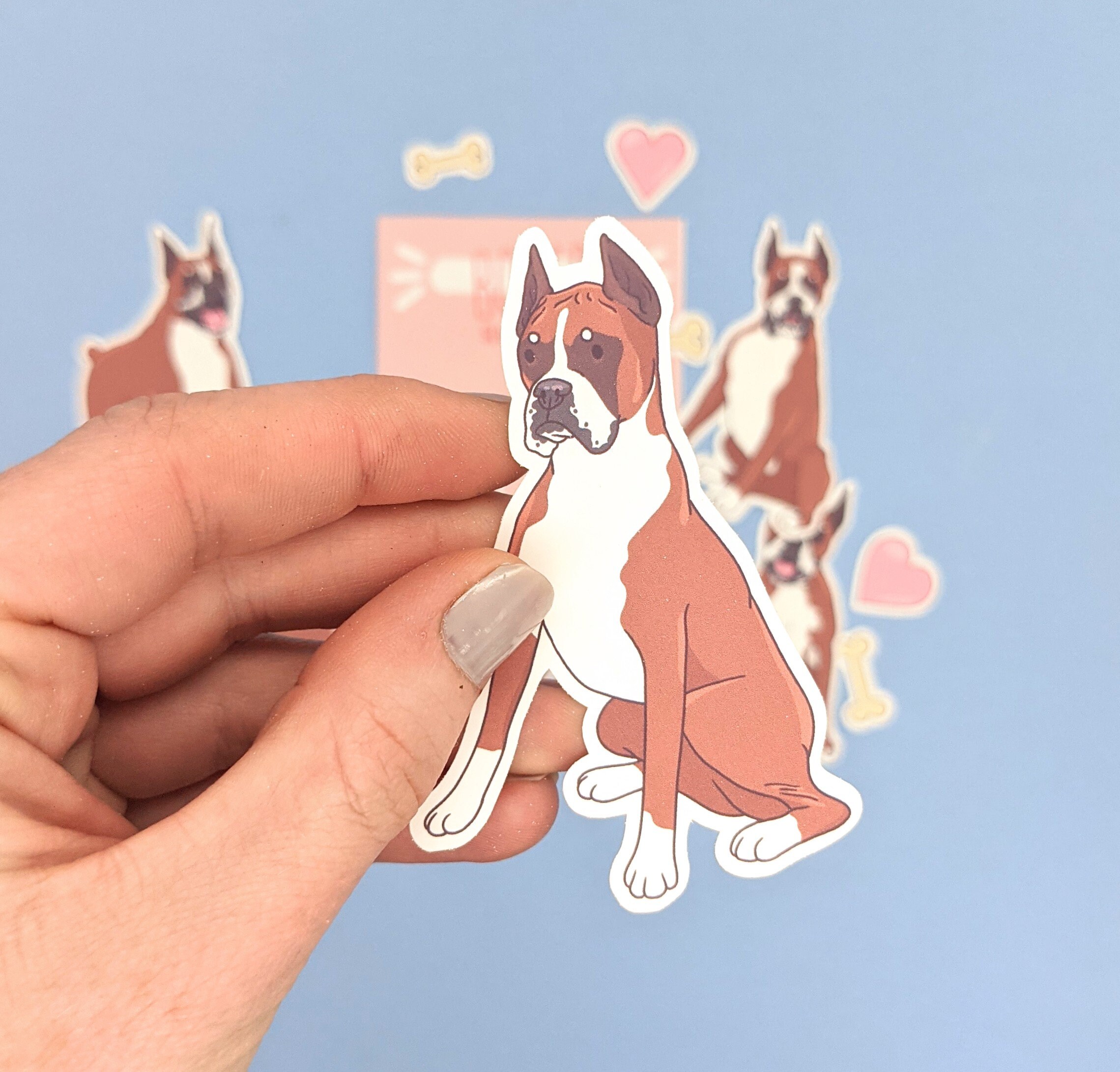Boxer Stickers Cropped Ear Boxer Dog Gift Dog Lover Gift | Etsy