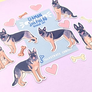 Sable German Shepherd Sticker Set - Waterproof Stickers - Etsy