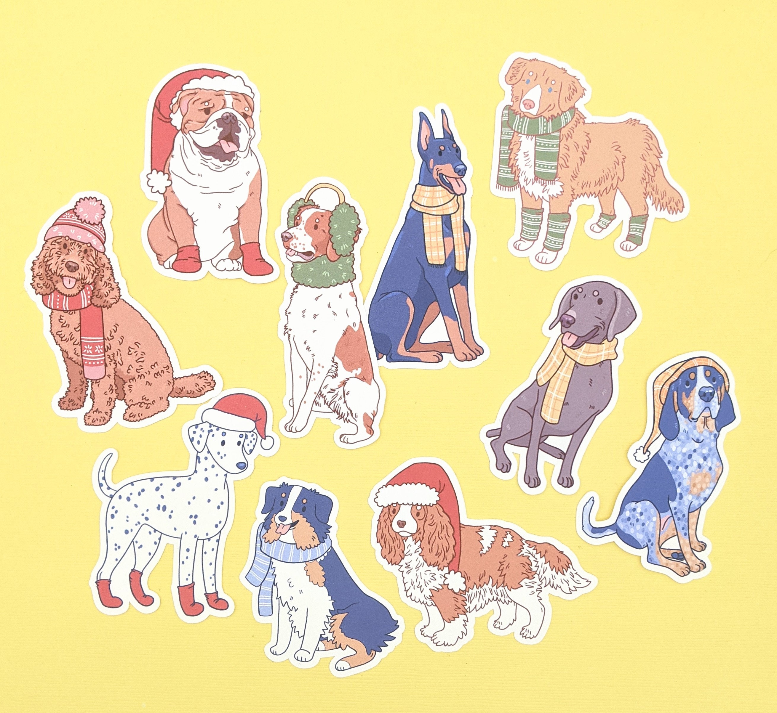 Snow Dogs Sticker Set - Winter Dog Stickers - Cute Stickers - Etsy
