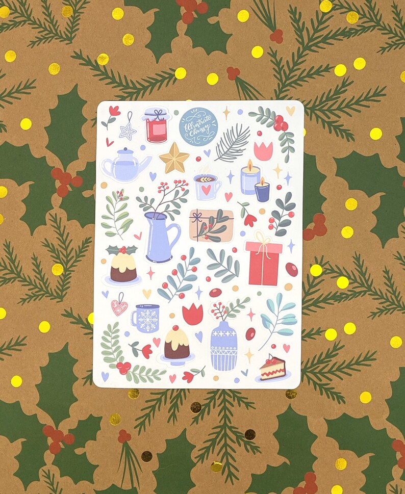 Cozy Winter Sticker Sheet Holiday Sticker Set Christmas | Etsy