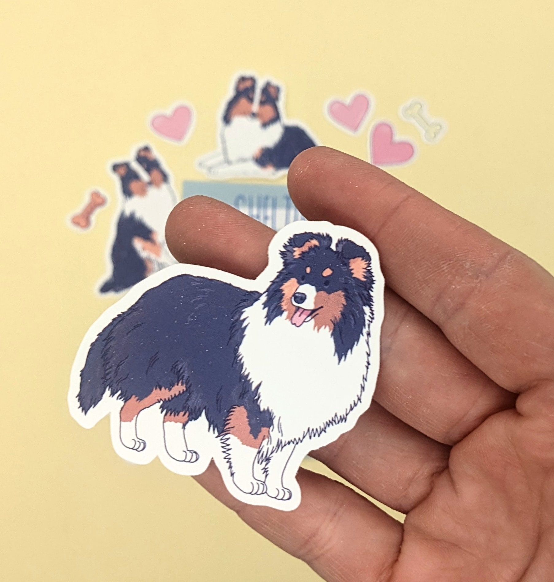 Tricolor Shetland Sheepdog Stickers - Sheltie Sticker Set - Etsy