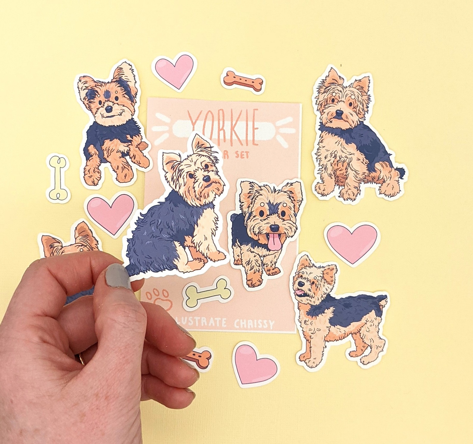 Yorkie Stickers Yorkshire Terrier Dog Breed Sticker Set - Etsy