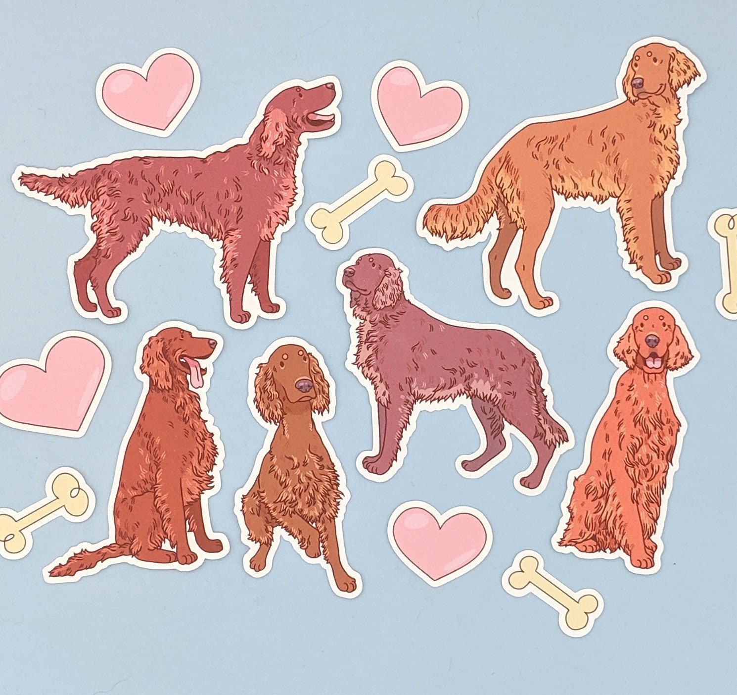 Irish Setter Stickers Cute Dog Sticker Set | Etsy