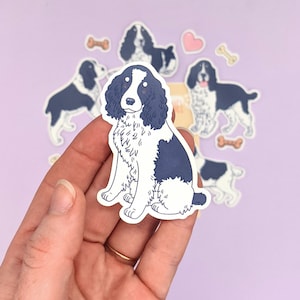 Cute Black and White English Springer Spaniel Sticker Set - Etsy