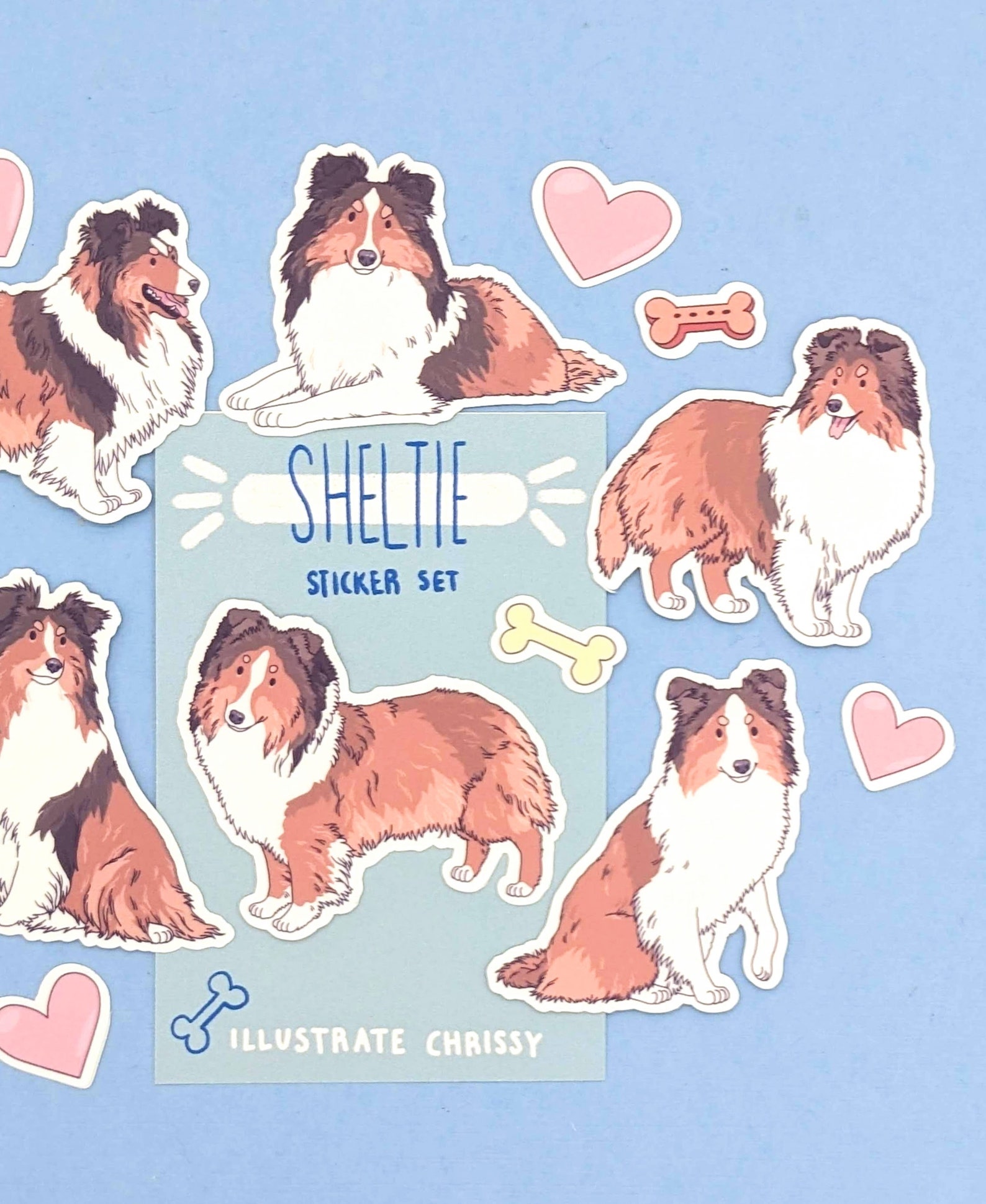 Sable and White Shetland Sheepdog Stickers - Sheltie Sticker Set - Etsy