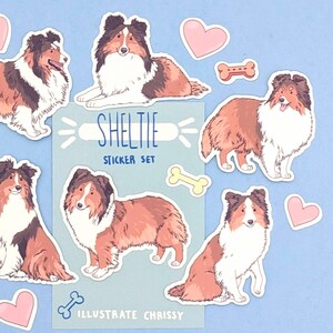 Sable and White Shetland Sheepdog Stickers - Sheltie Sticker Set - Etsy