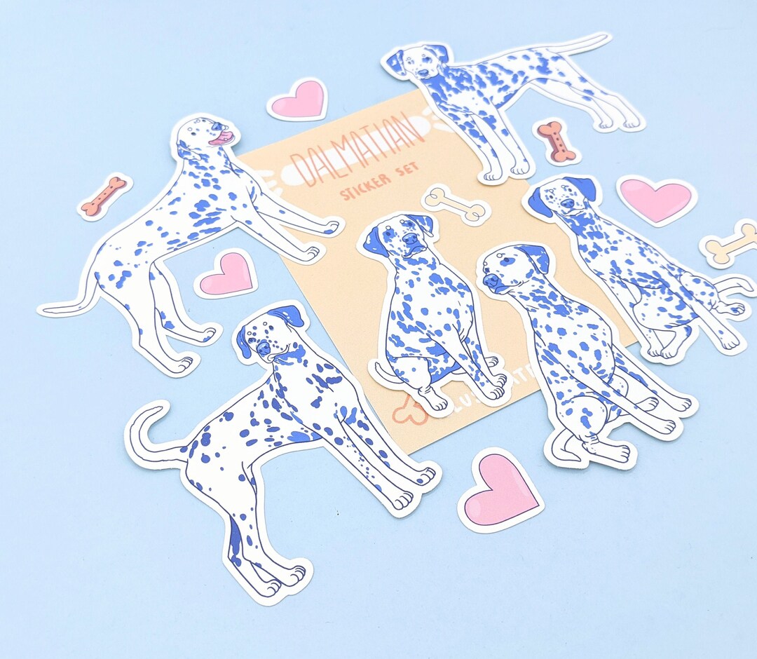 Dalmatian Sticker Set - Dog Stickers - Spotted Dog - Etsy
