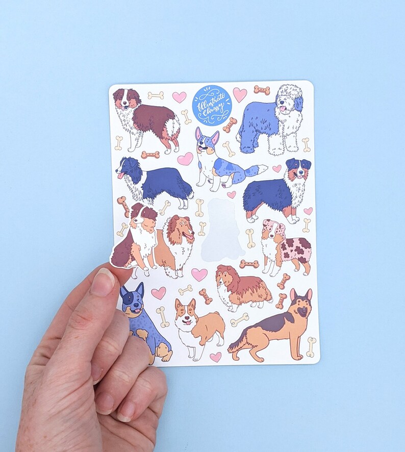Herding Dog Sticker Sheet Cute Dog Stickers Dog Breed | Etsy