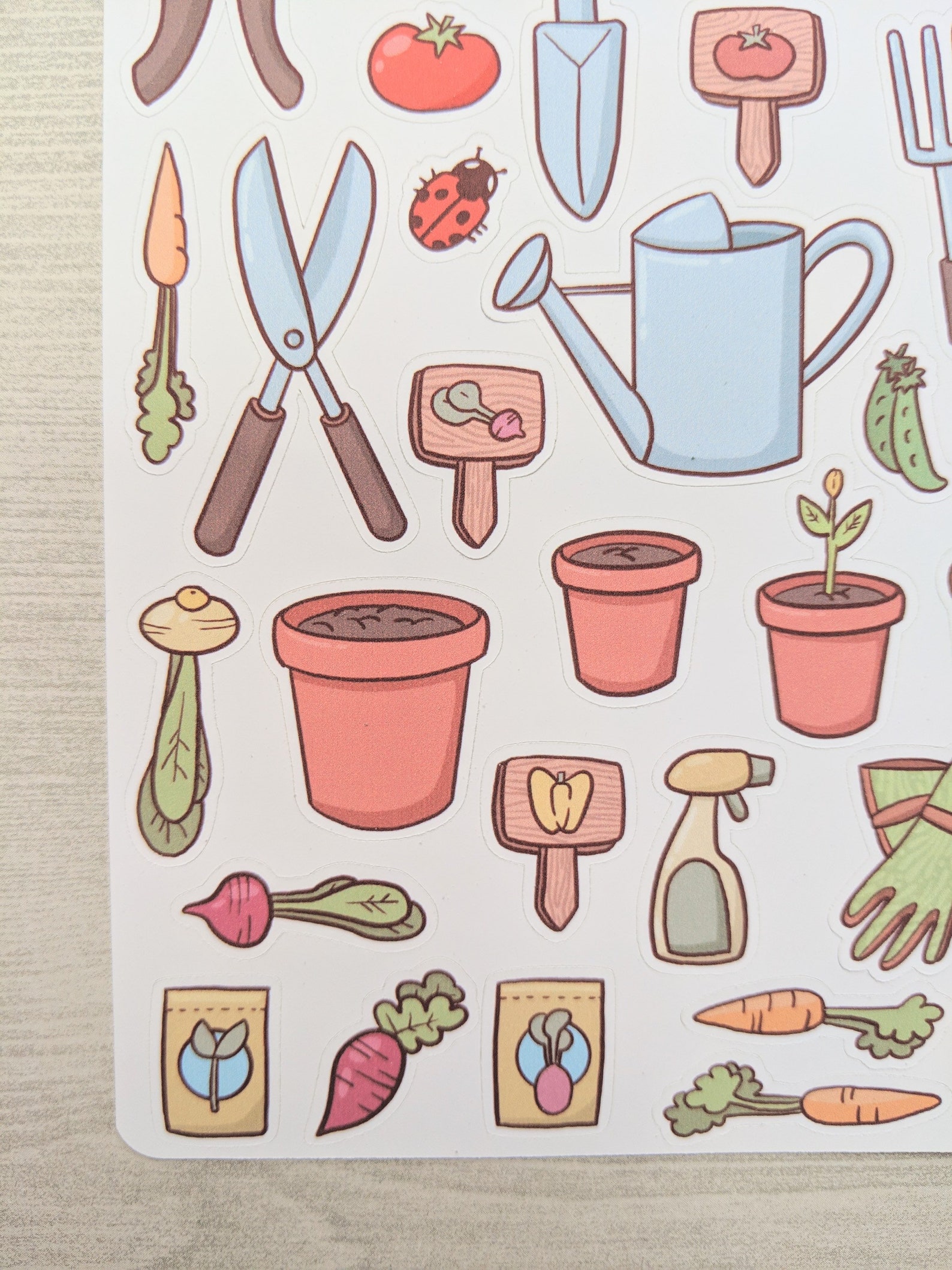 Gardening Sticker Sheet Cute Stickers Plant Stickers | Etsy