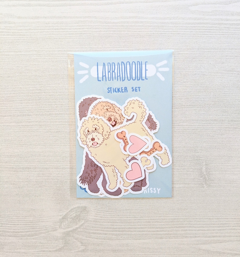 Cartoon Labradoodle Sticker Set - Etsy