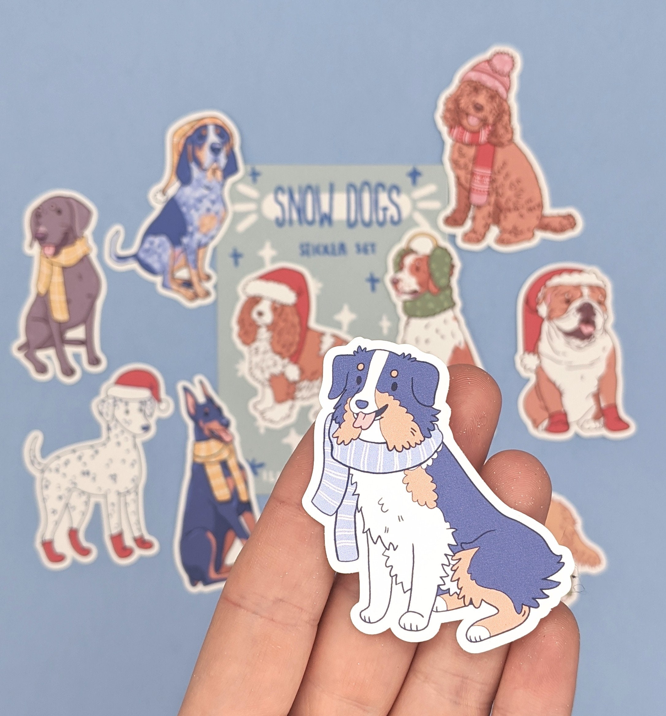 Snow Dogs Sticker Set Winter Dog Stickers Cute Stickers | Etsy