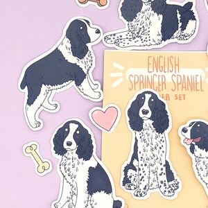 Cute Black and White English Springer Spaniel Sticker Set - Etsy