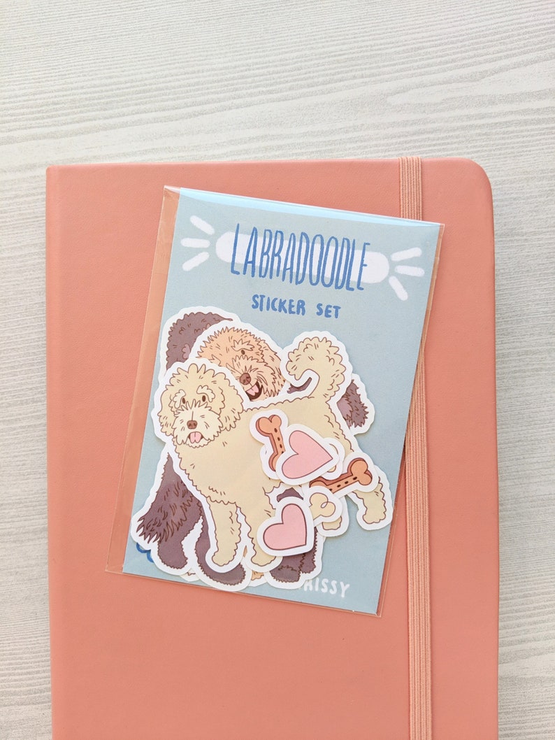 Cartoon Labradoodle Sticker Set - Etsy