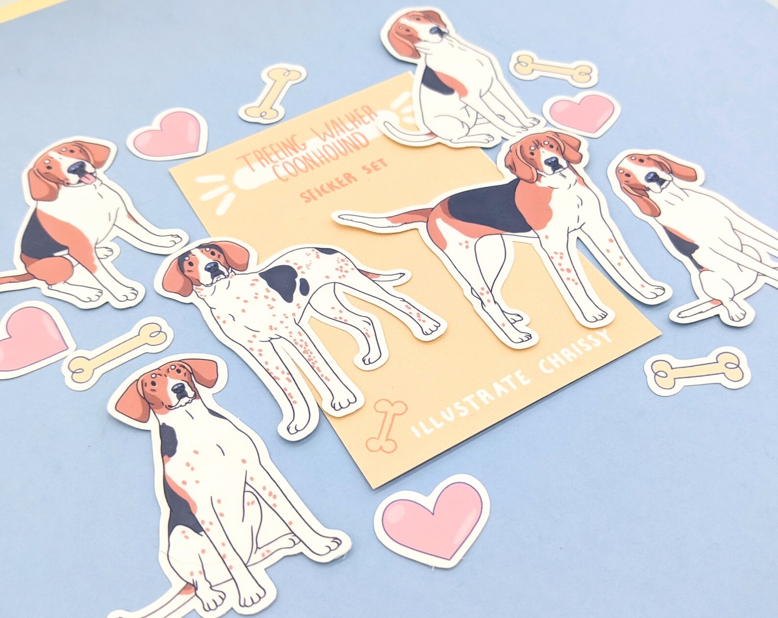 Treeing Walker Coonhound Stickers - Cute Dog Stickers - Hound Dog ...